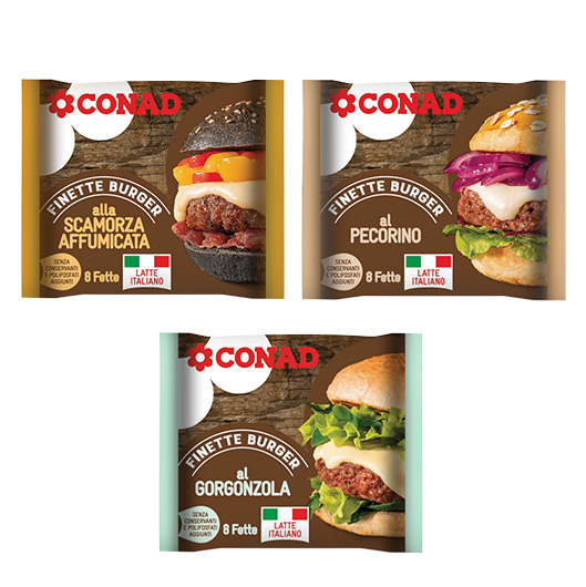 Conad Finette Burger al Gorgonzola, Conad Finette Burger alla Scamorza ...